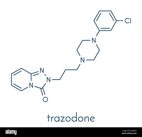Trazodone Antidepressant Hypnotic And Anxiolytic Drug Molecule Skeletal Formula Stock Vector
