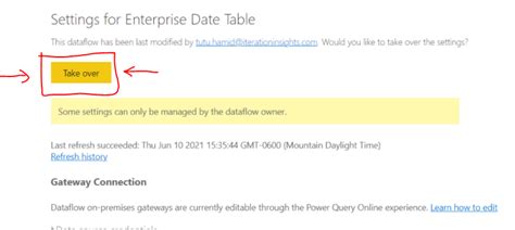 datamart error only the first dataflow owner can microsoft