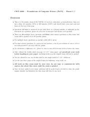 Foundations Of Computer Science Exam Multiple Choice And Short Course Hero