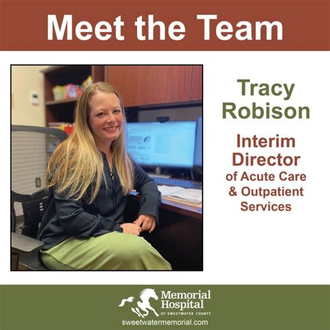 Meet The Team Tracy Robison Memorial Hospital Of Sweetwater County