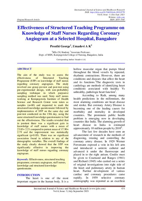 Pdf Effectiveness Of Structured Teaching Programme On Knowledge Of Staff Nurses Regarding