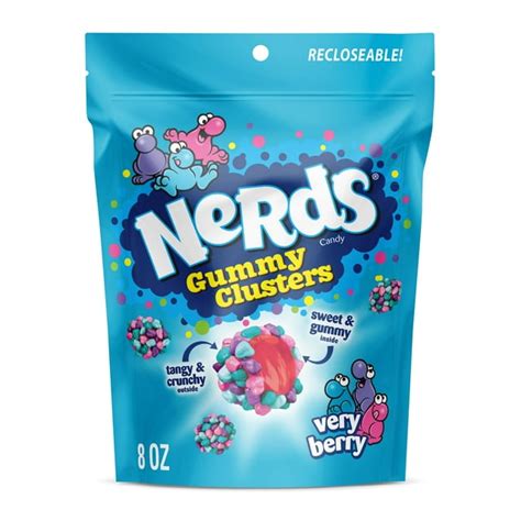 Nerds Gummy Clusters Candy Very Berry Crunchy And Gummy 8 Oz Pack Of 4