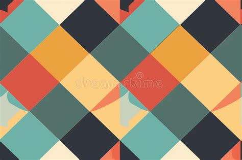 Colorful Pattern Of Squares And Rectangles Stock Illustration