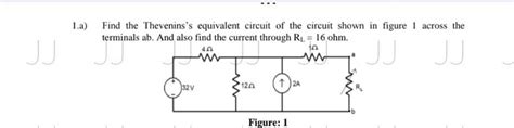 1a Find The Theveninss Equivalent Circuit Of The Circuit Shown In Figu