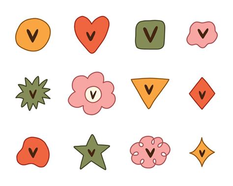 Premium Vector Cute Hand Drawn Check Mark Set Diary Note Elements