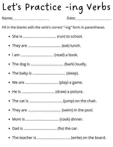 Adding Ing To Verbs Worksheet For Grade 1 Teaching Resources