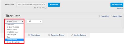 Dashboard Filter Questionpro Knowledge Base