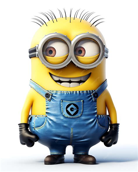 Dibujos Animados De Un Minion En Mono Azul Y Vaqueros Foto Premium