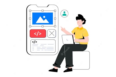 Premium Vector Application Development Flat Style Design Vector