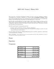 Final W Pdf EECS Exam Winter This Is An In Class Closed Book Exam Lasting