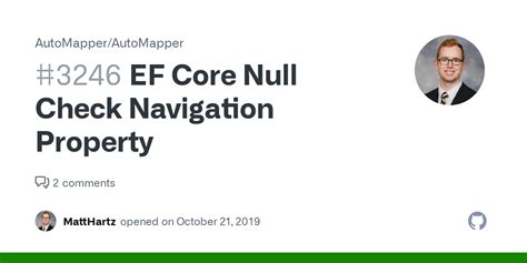 Ef Core Null Check Navigation Property · Issue 3246 · Automapperautomapper · Github