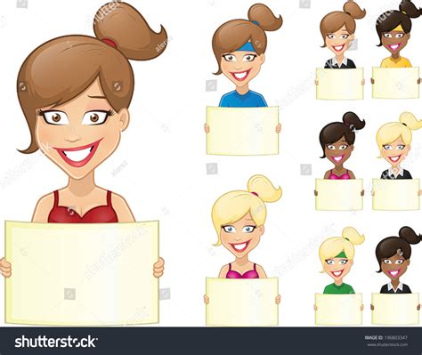 Vector Cartoon Illustration Sexy Cute Woman Stock Vector Royalty Free 196803347 Shutterstock