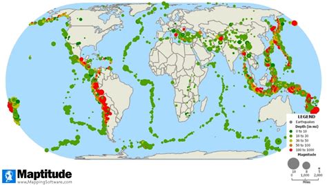 Mapping Earthquakes How To Use Maptitude And Mappoint