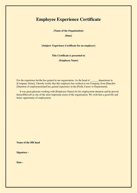 Sample Certificate Employment Template