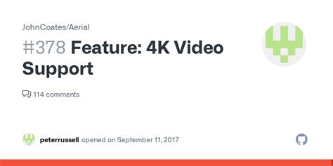 Feature 4k Video Support · Issue 378 · Johncoatesaerial · Github
