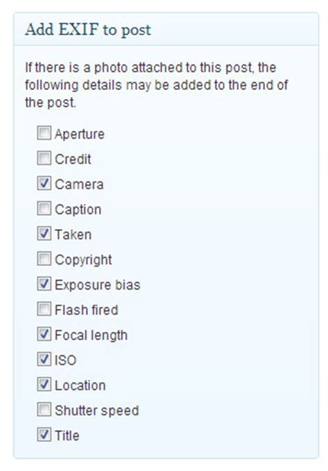 How To Add Exif Photo Tags In Wordpress