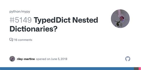 TypedDict Nested Dictionaries Issue Python Mypy GitHub