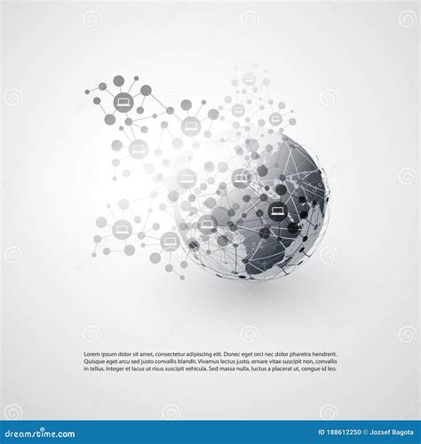 Black And White Modern Minimal Style Cloud Computing Networks Structure Telecommunications