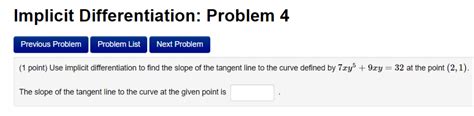 solved implicit differentiation problem 4 previous problem