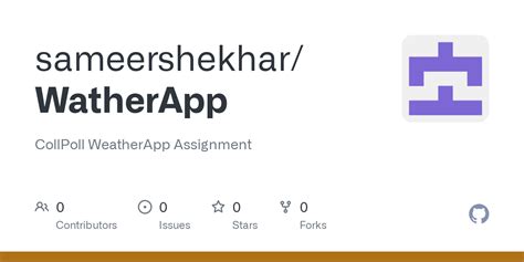 GitHub Sameershekhar WatherApp CollPoll WeatherApp Assignment