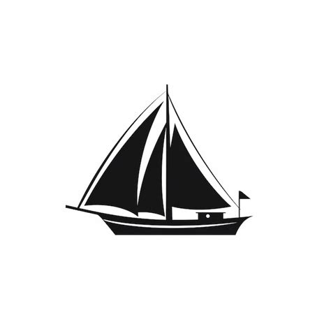 Premium Vector Black Silhouette Of A Sailboat