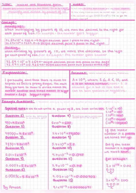 Maths Indices And Standard Form