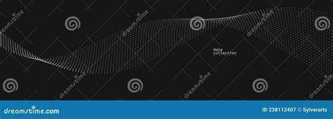 Dark Grey Airy Particles Flow Vector Design Abstract Background With Wave Of Flowing Dots Array