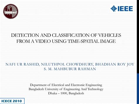 Ppt Detection And Classification Of Vehicles From A Video Using Time