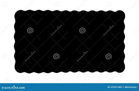Black Rectangle Shape With Wiggly Edges Rectangular Form With