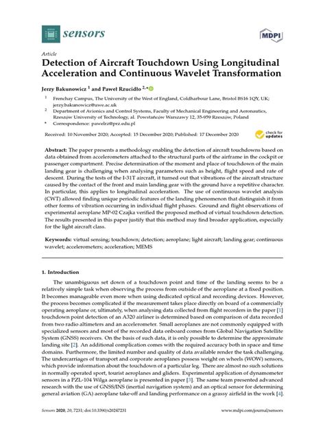Detection Of Aircraft Touchdown Using Longitudinal Acceleration And Continuous Wavelet