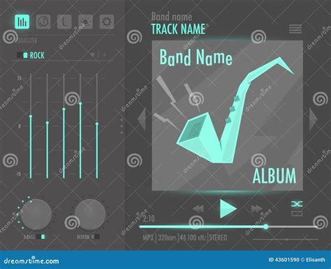 Vector Audio Player Interface Stock Vector Illustration Of Digital