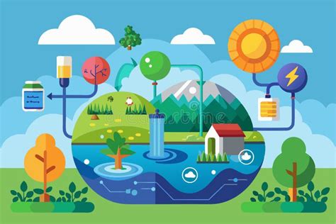 Explore The Nitrogen Cycle With A Colorful Flat Illustration Detailing