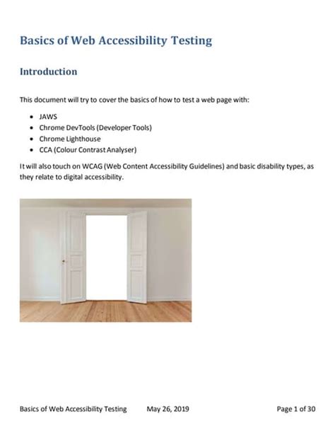 basics of web accessibility testing docx web development internet