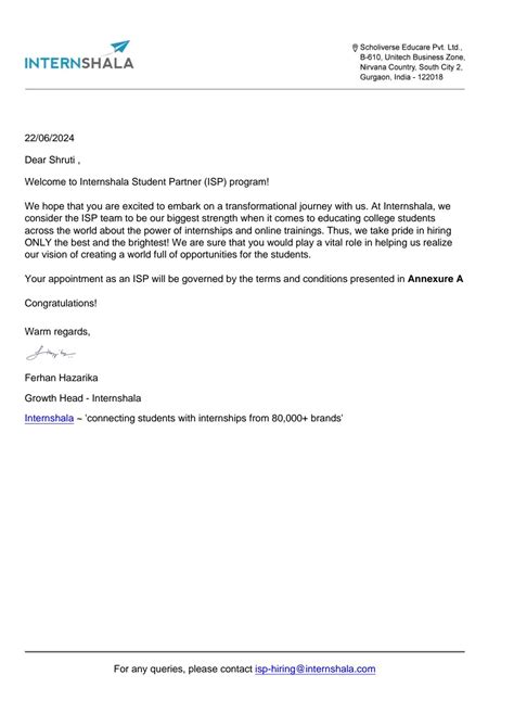 Shruti On Linkedin Internship Internshala Partnership Program