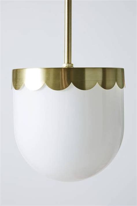 The Scalloped White Semi Flush Pendant