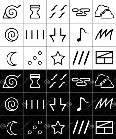 All Naruto Village Symbols Stock Vector Illustration Of Black
