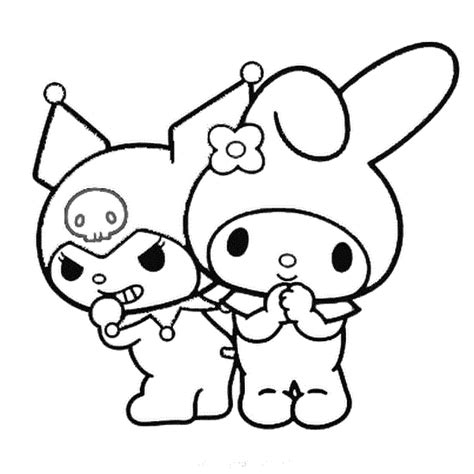 My Melody Kuromi Coloring Page