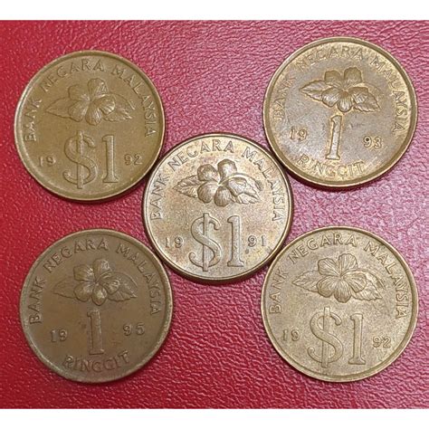 Syiling Lama Malaysia Rm1 5pcs Set 1 T 6 Pcs Syiling Lama 马来西亚