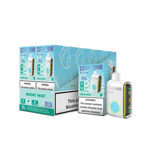 Bulk Miami Mint Box Of 5 Geek Bar Pulse Vapes Ezpuff