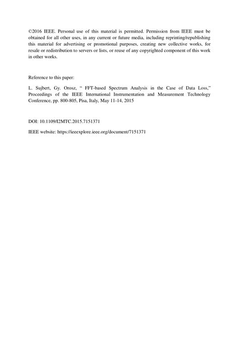 Pdf Fft Based Spectrum Analysis In The Case Of Data Loss