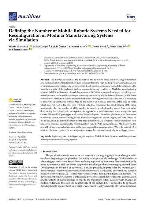 Pdf Defining The Number Of Mobile Robotic Systems Needed For