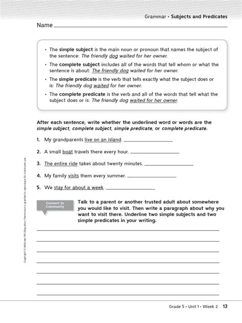 Subjects And Predicates Pdf Subject Grammar Predicate Grammar