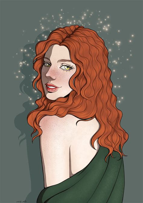 Иллюстрация Рыжая девушка в стиле персонажи