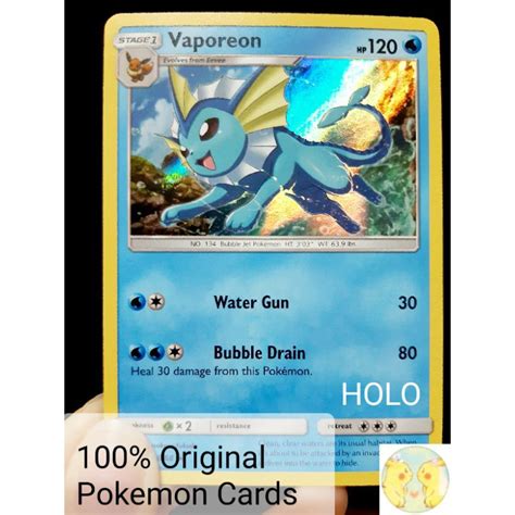 Pokemon Card Tcg Hidden Fates Eevee 4868 And Vaporeon 1868 Holo