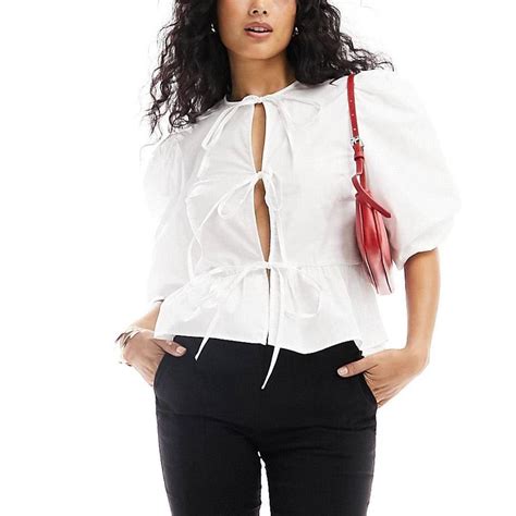Ganni Dupe Puff Sleve Shirt Depop