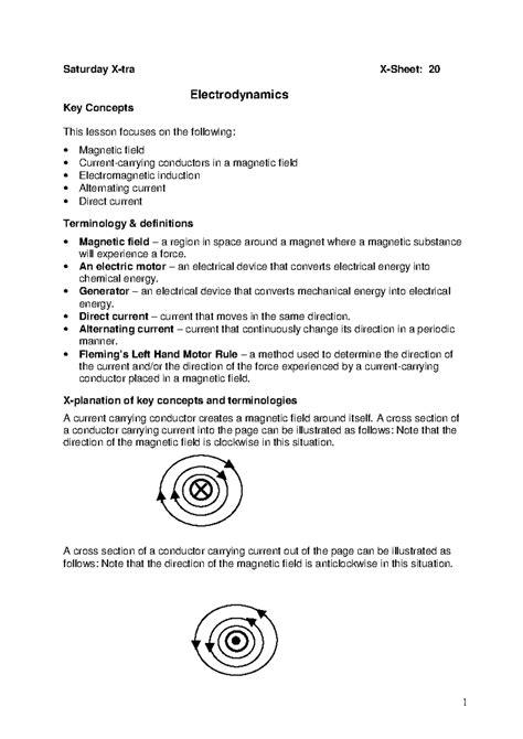 Electrodynamics Grade 12 Physical Sciences Notes Saturday X Tra X