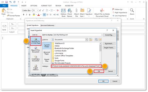 hyperlink to open email template