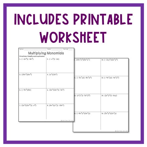 Laws Of Exponents Multiplying Monomials Activity Digital Pixel Art Worksheets Library