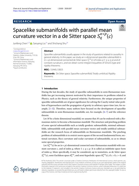 Pdf Spacelike Submanifolds With Parallel Mean Curvature Vector In A