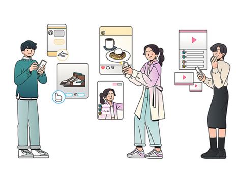 Mz세대sns 벡터 일러스트 유토이미지 상세페이지 베이직샵 일러스트 21948472
